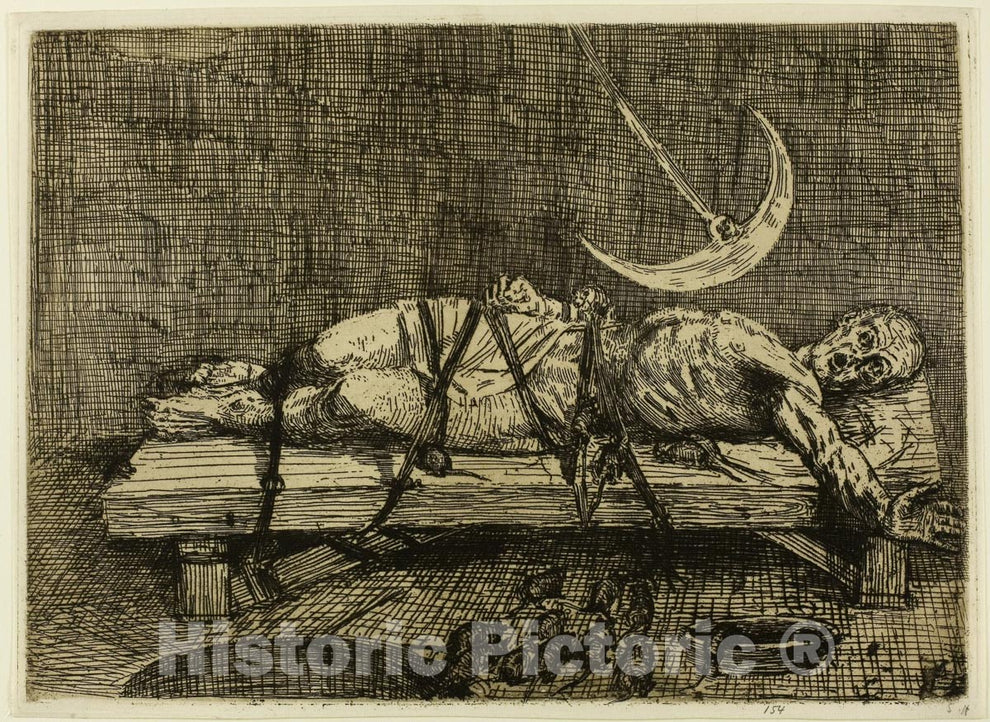 Art Print : The Pit and the Pendulum, second Plate, Alphonse Legros, c ...