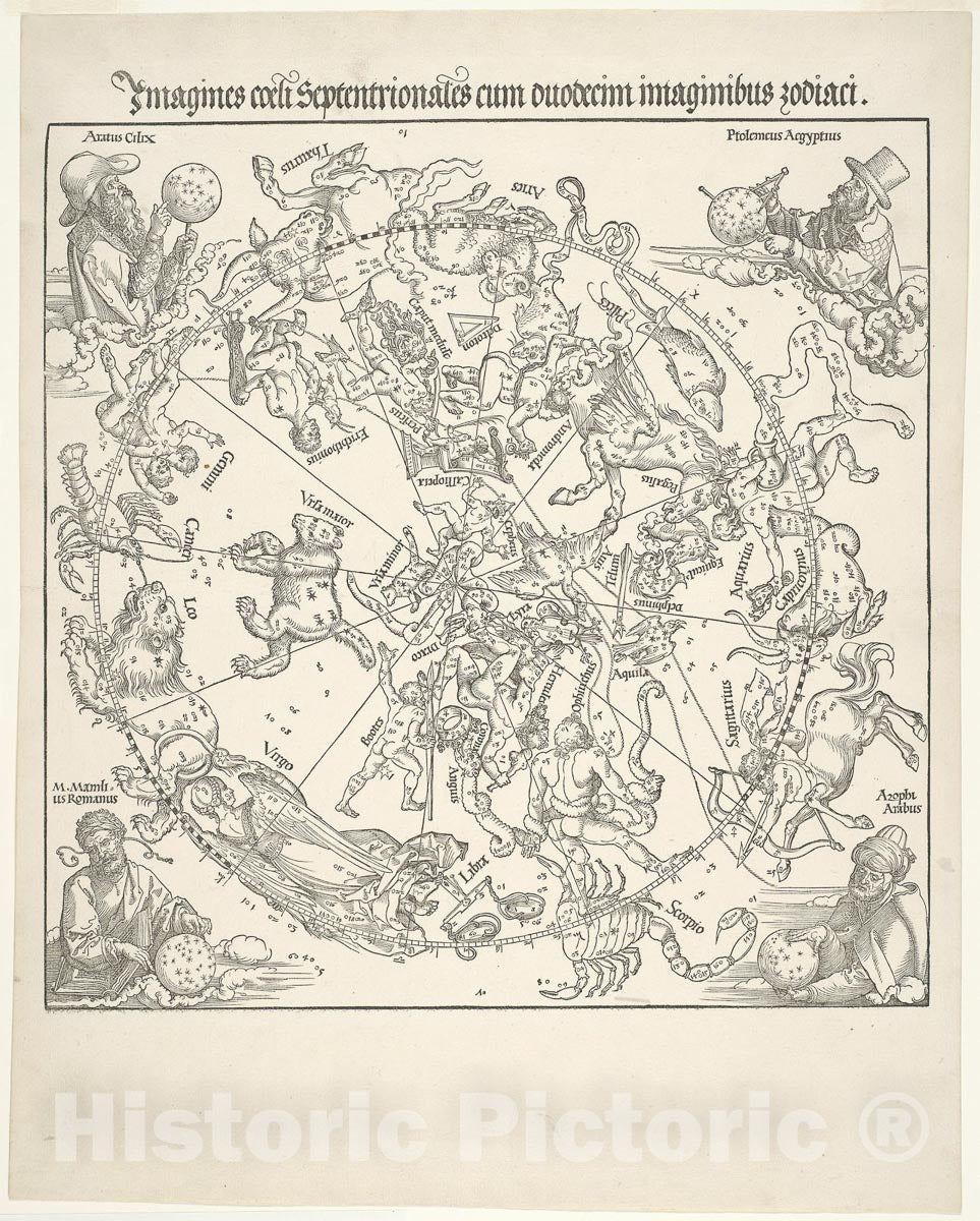 Art Print : Celestial Map of the Northern Sky (Imagines coeli septentr ...