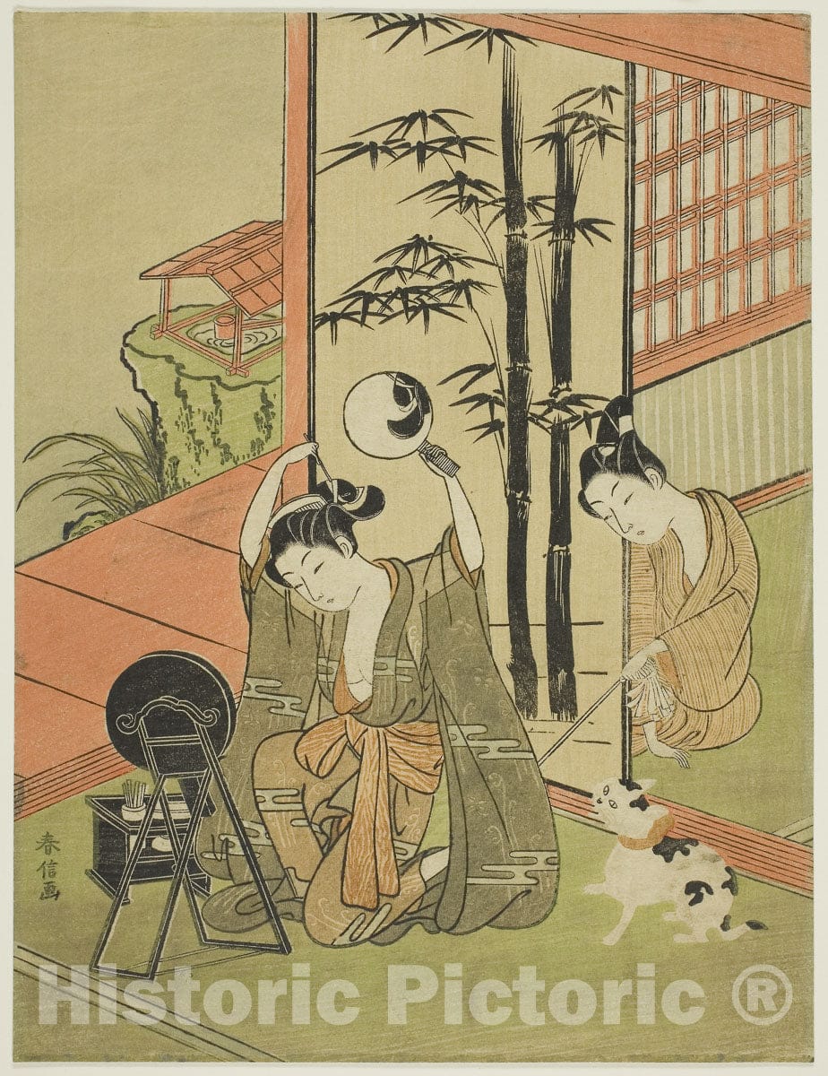 Art Print : Tickling her foot, Suzuki Harunobu, c 1765, Vintage Wall D ...