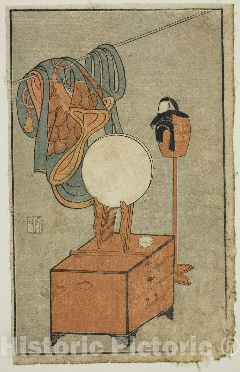 Art Print : Actors dressing table, from "A Picture Book of Stage Fans ...