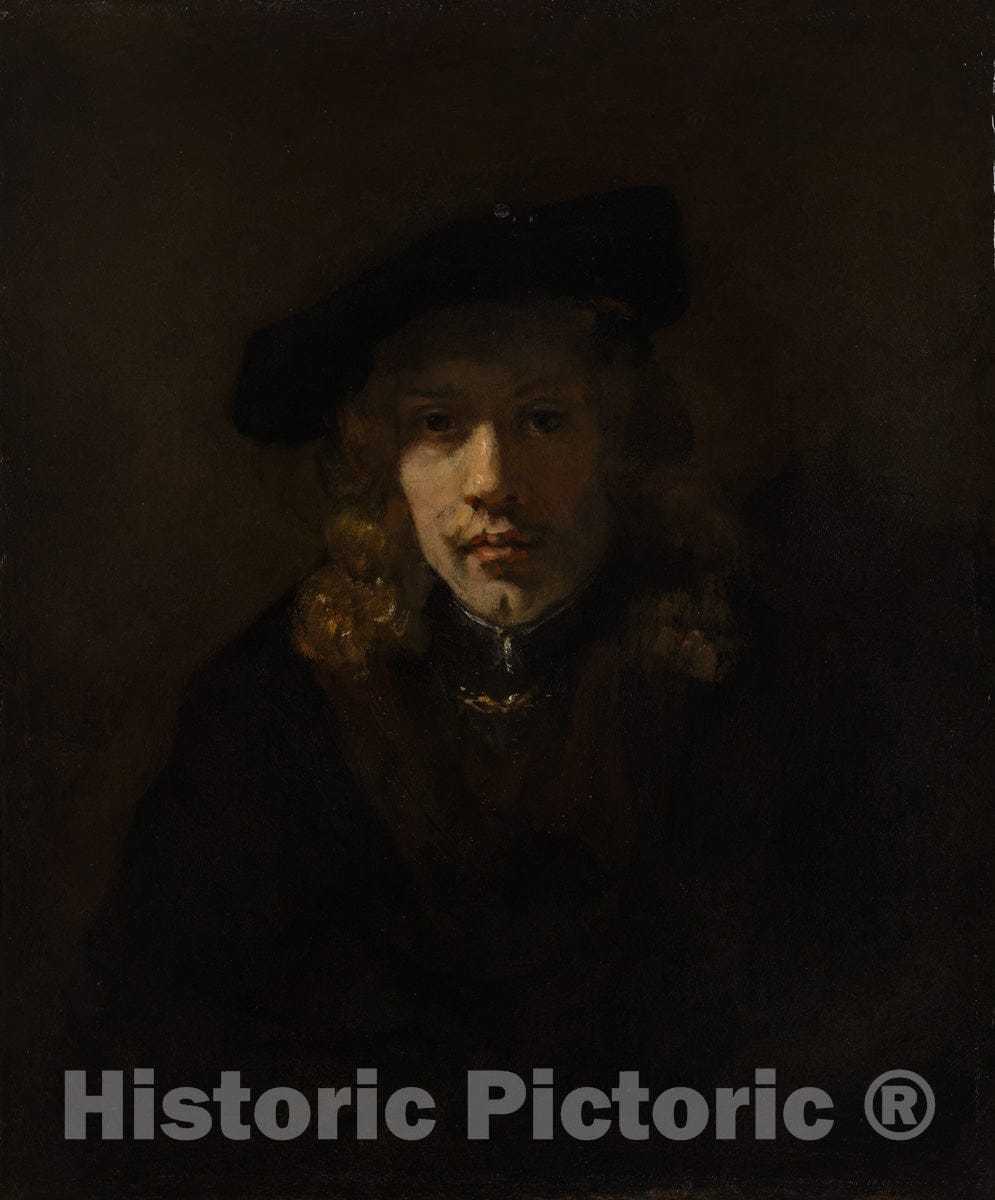 Art Print : Style of Rembrandt - Man in a Beret : Vintage Wall Art ...