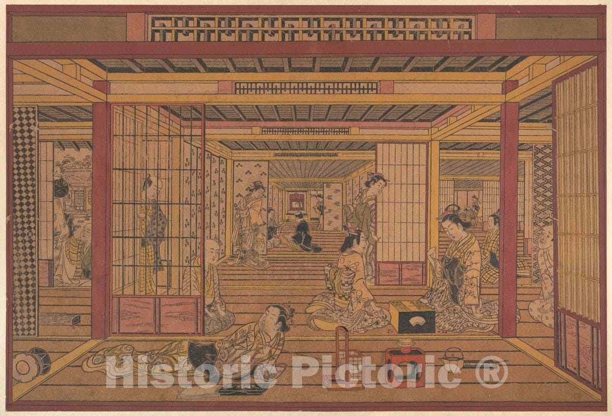 Torii Kiyotada - an Interior View in The Yoshiwara - Japan – Historic ...