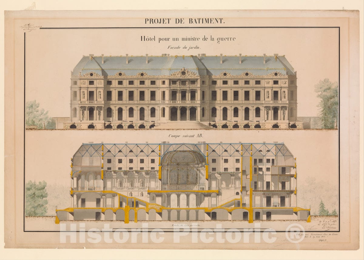 Art Print : Designed by Wagner - Project for a Headquarters of a War M ...