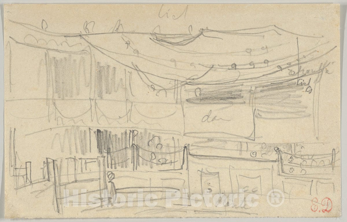 Art Print : Eugène Delacroix - Sketch of an Arena, Spain : Vintage Wal ...