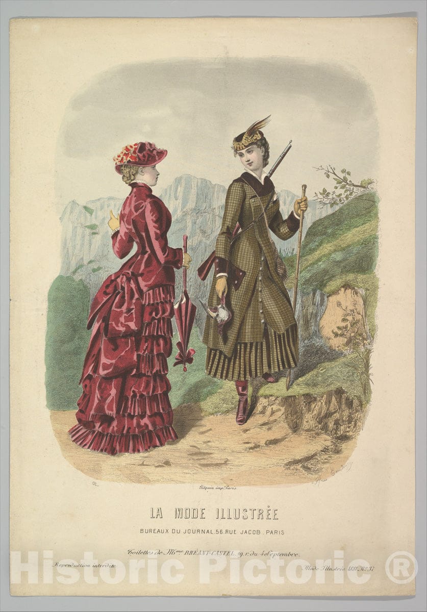 Adèle-Anaïs Toudouze - A Lady in a Hunting Costume with a Lady in ...