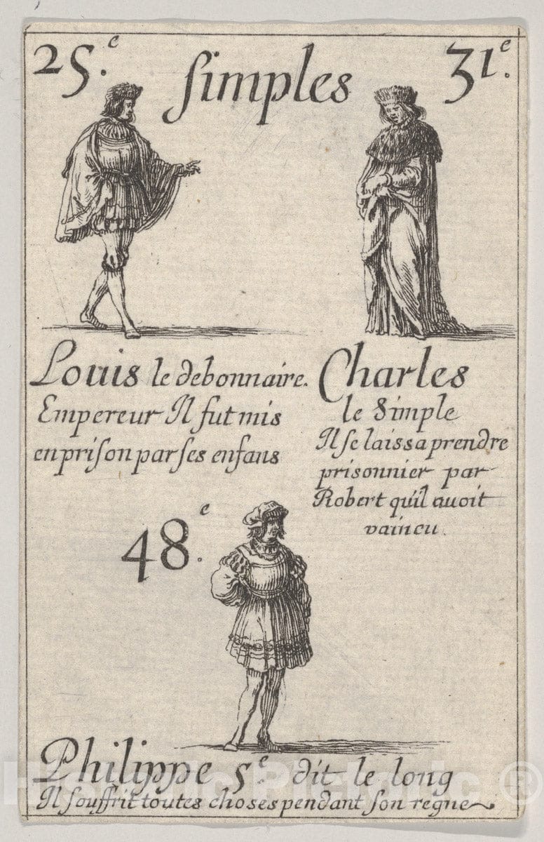 Stefano Della Bella - Louis le debonnaire. Charles le Simple, from ...