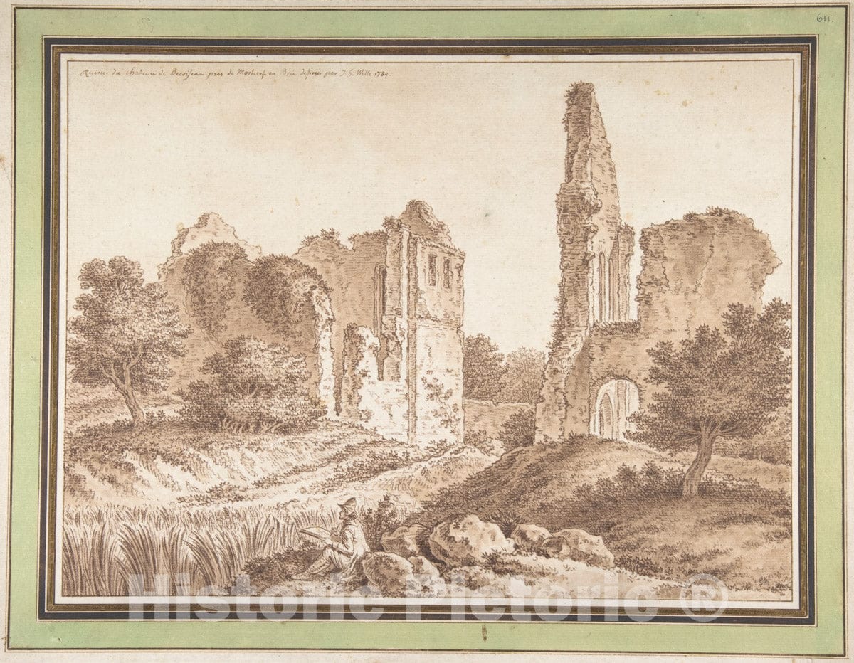 Johann Georg Wille - Ruins of The Château of Becoiseau, Near Mortcerf ...