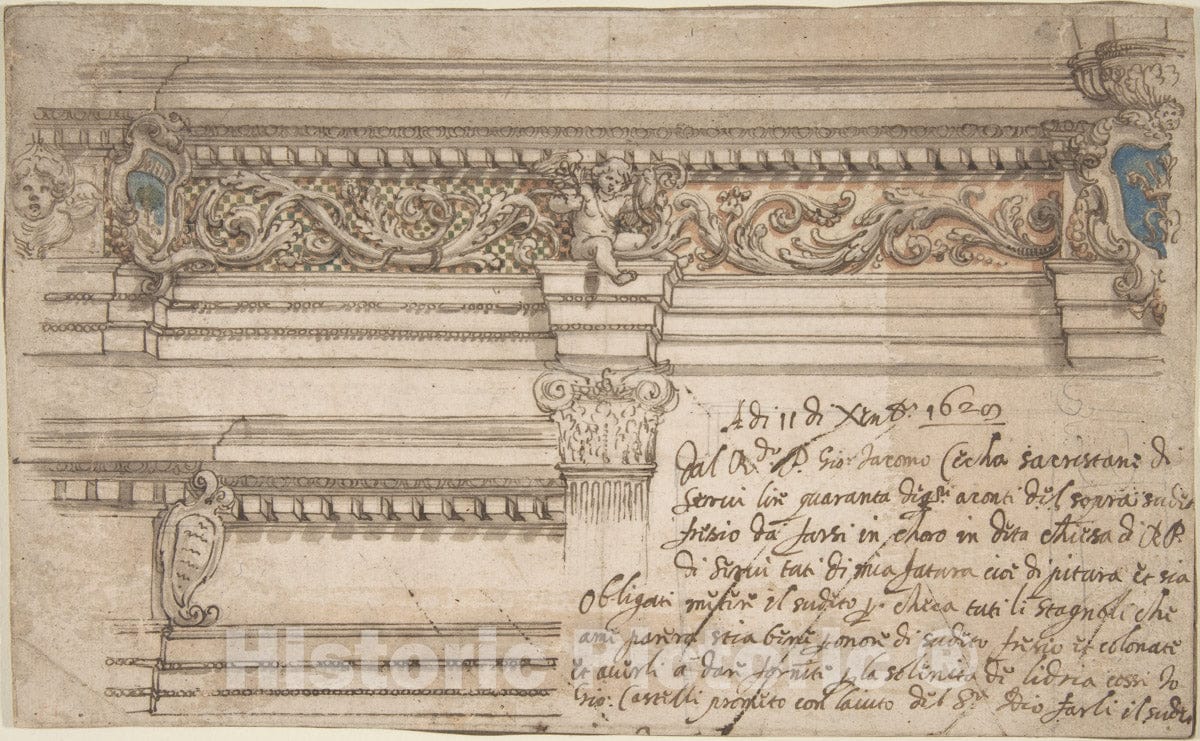 Giovanni Andrea Castelli - Design for Painted Corner and Frieze of The ...