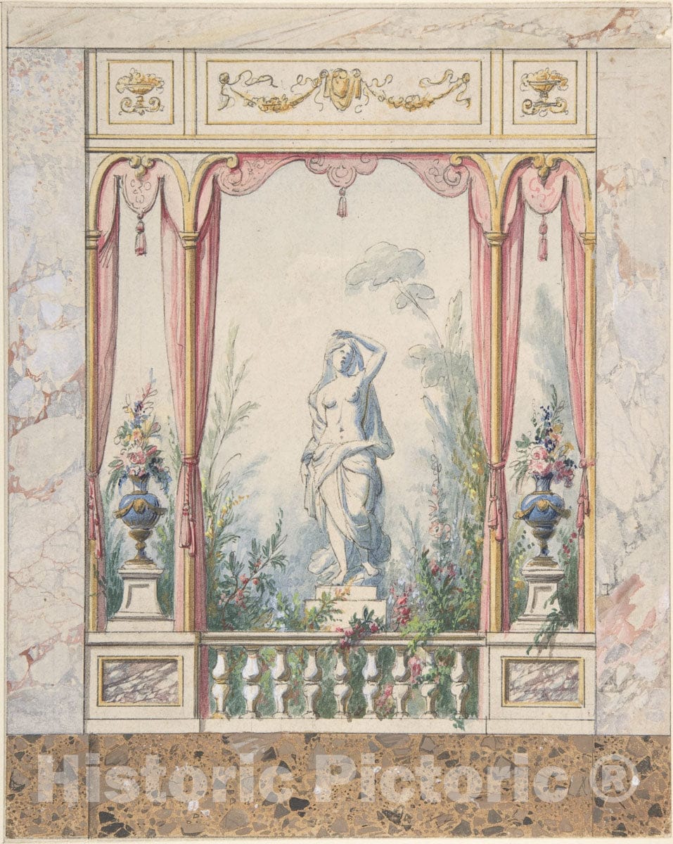 Italian, Early 19th Century - Design for an Interior with a Window into ...