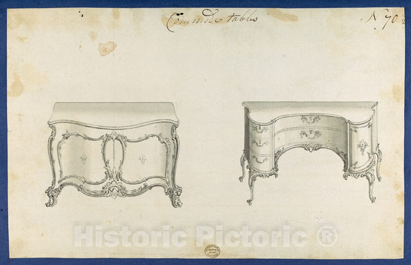 Thomas Chippendale - Commode Tables, from Chippendale Drawings, Vol. II ...
