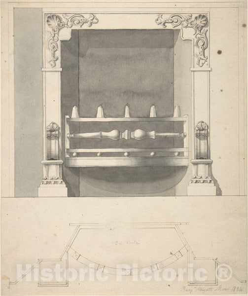 Benjamin Dean Wyatt - Design for a Cast-Iron Hob Grate in Ormolu ...