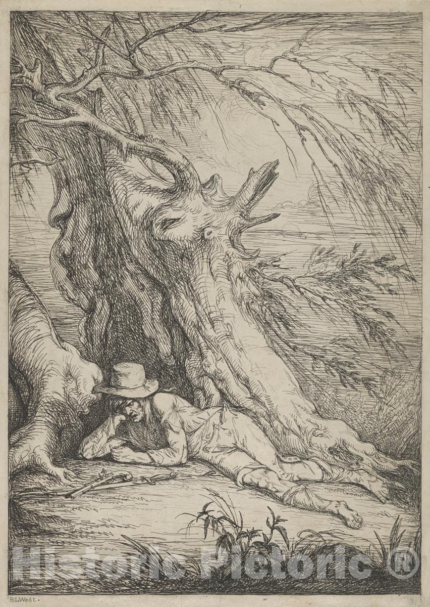 Raphael Lamar West - Bandit Beneath a Tree – Historic Pictoric