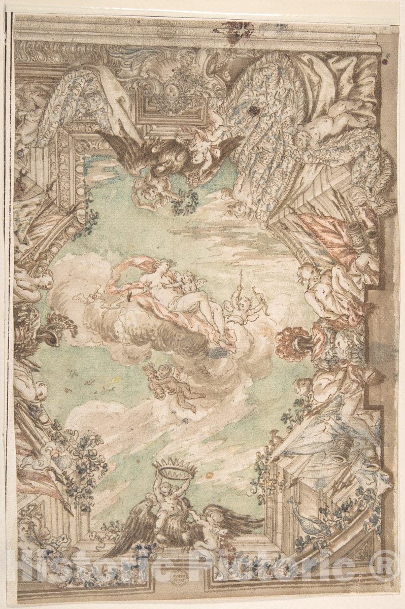 Italian, Roman-Bolognese, 17th Century - Design for a Ceiling 2 ...