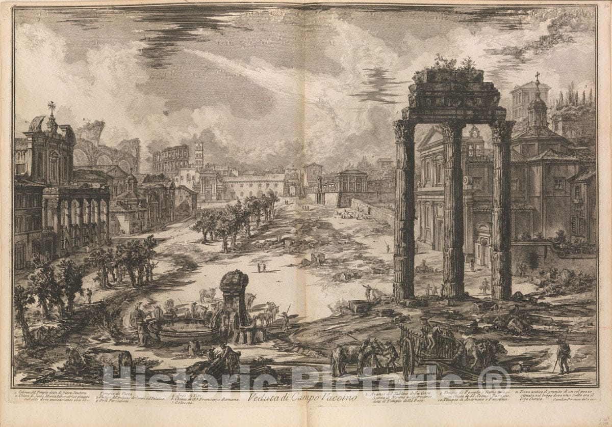 Art Print : Giovanni Battista Piranesi - View of The Flavian Amphithea ...