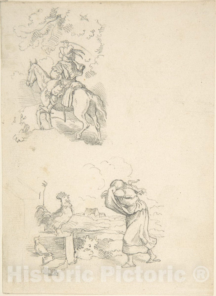 Art Print : Adrian Ludwig Richter - Two Designs for Illustration : Vin ...