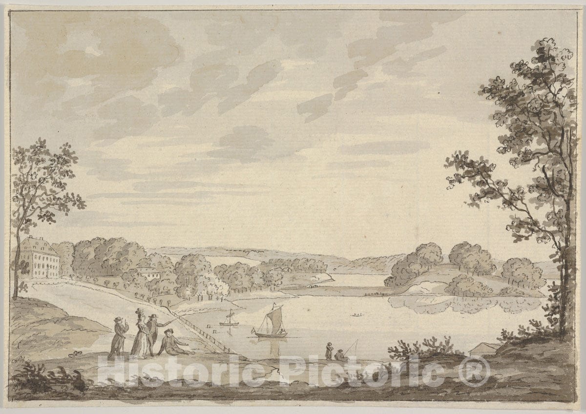 Erik Pauelsen - View of Naesse Castle with Lake Furesø from The West ...