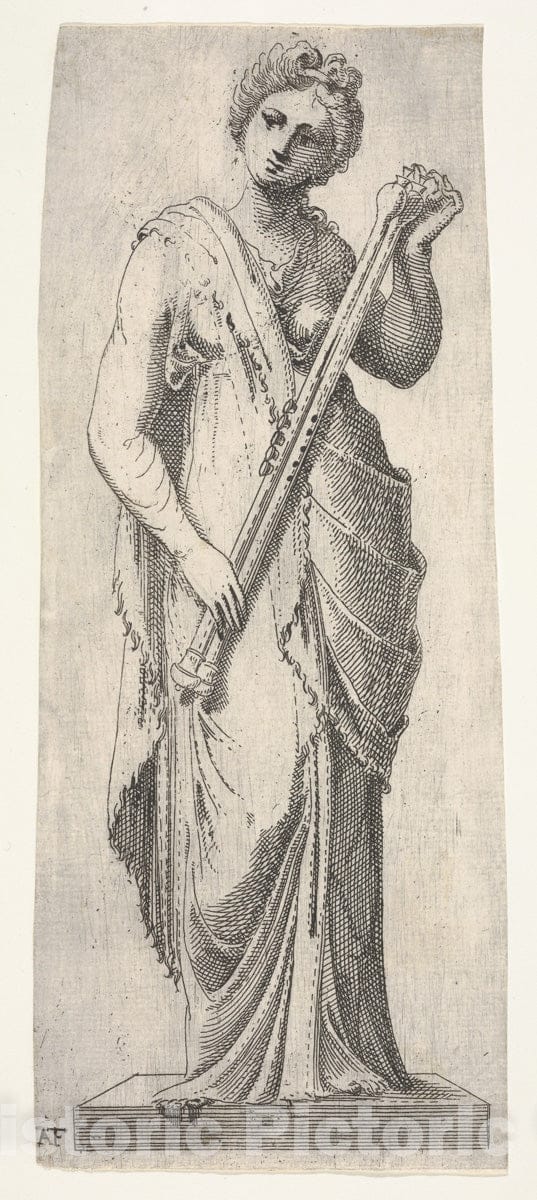Art Print : Antonio Fantuzzi - Muse on a Pedestal Standing in Frontal ...