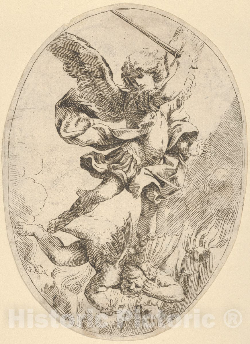 Art Print : The Winged Archangel Saint Michael Holding a Sword and Sta ...