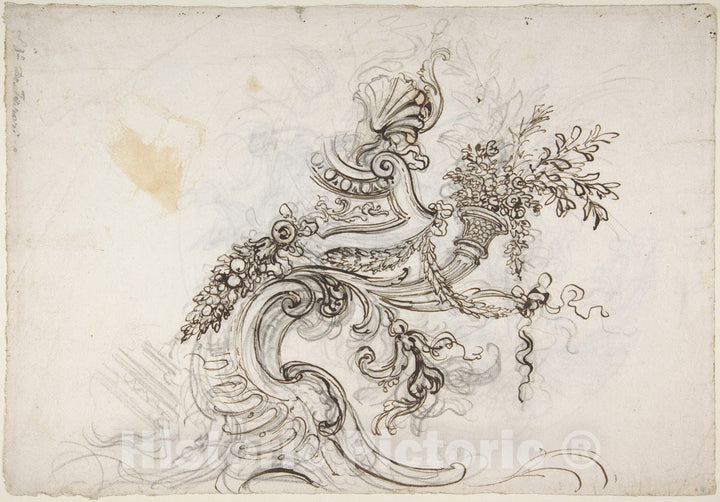 Lorenzo de' Ferrari - Design for a Ceiling Decoration (Recto ...