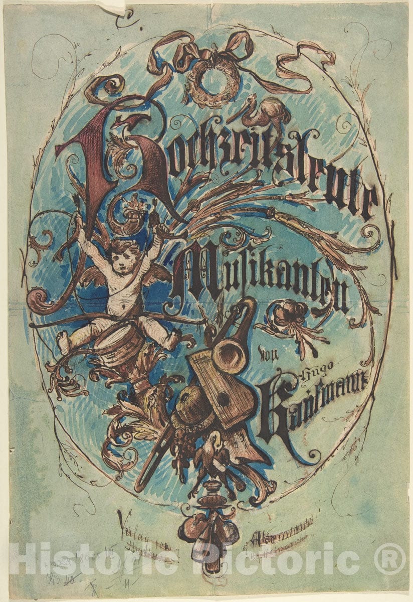 German, 19th Century - Design for a Title Page Sheet Music – Historic ...