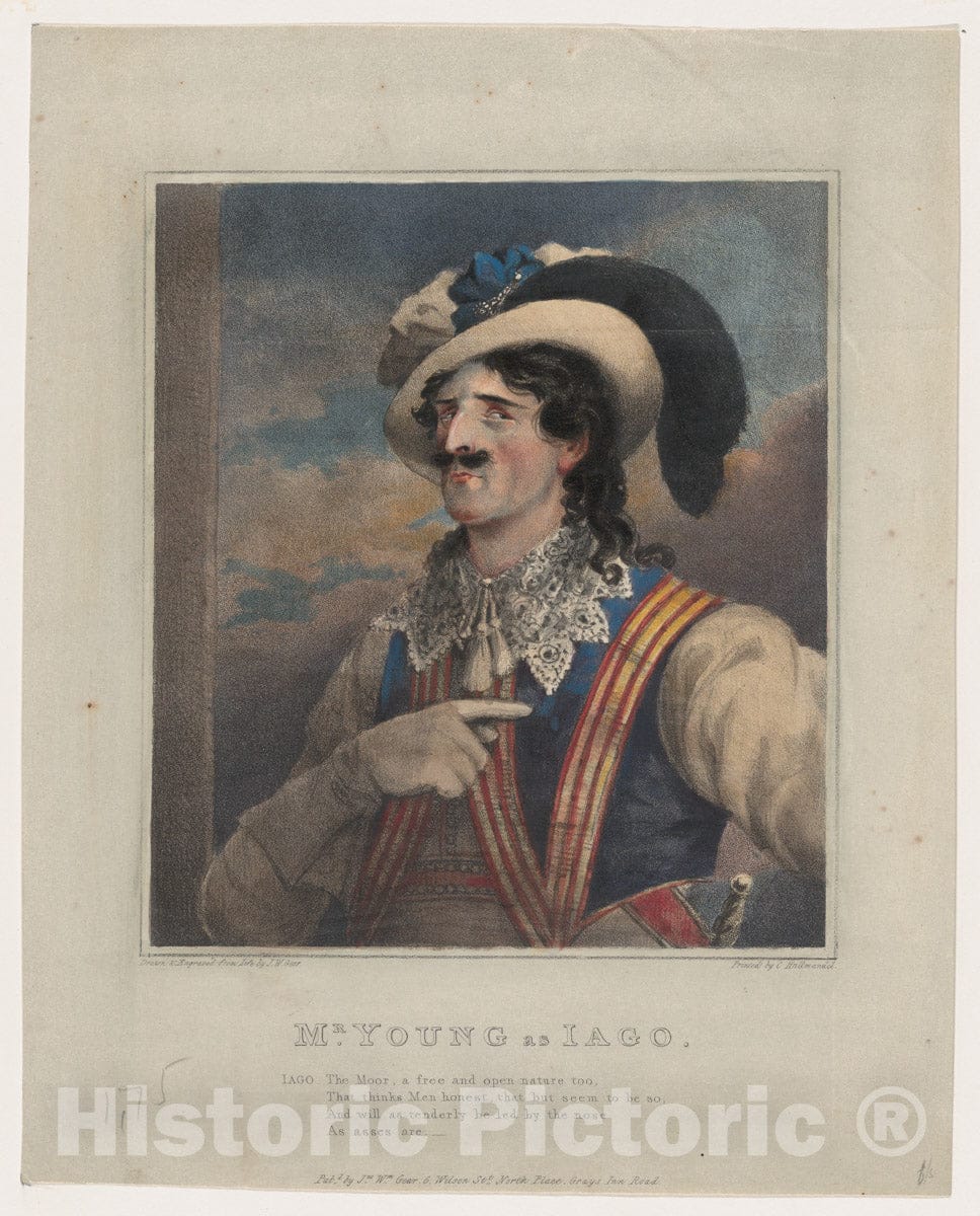 Art Print : John William Gear - Mr. Young as Iago : Vintage Wall Art ...