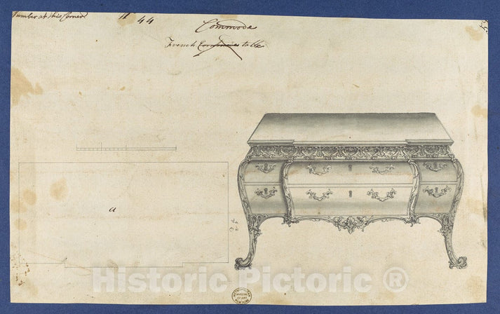 Thomas Chippendale - French Commode Table, from Chippendale Drawings ...
