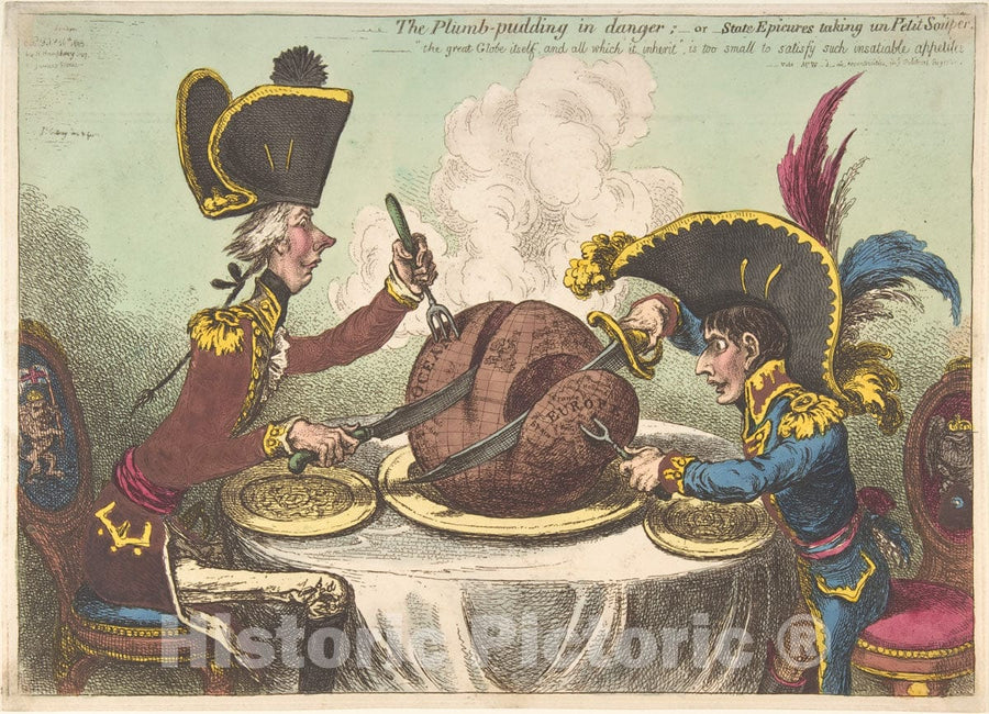 Art Print : James Gillray - The Plumb-Pudding in Danger – Historic Pictoric