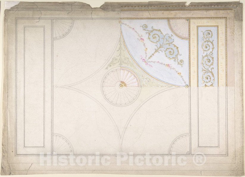 British, 19th Century - Ceiling Design 3 – Historic Pictoric