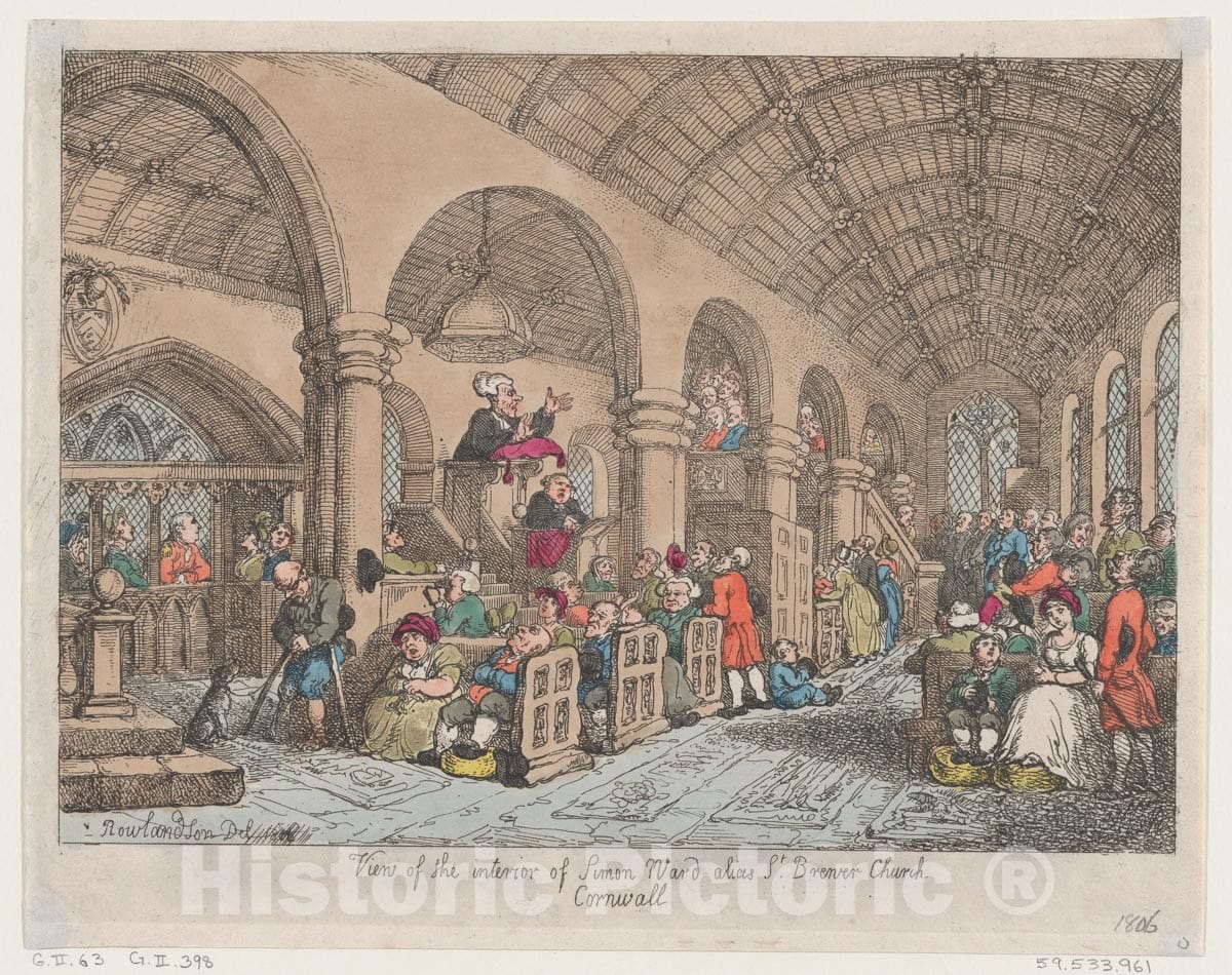 Art Print : Thomas Rowlandson - View of The Interior of Simon Ward Ali ...