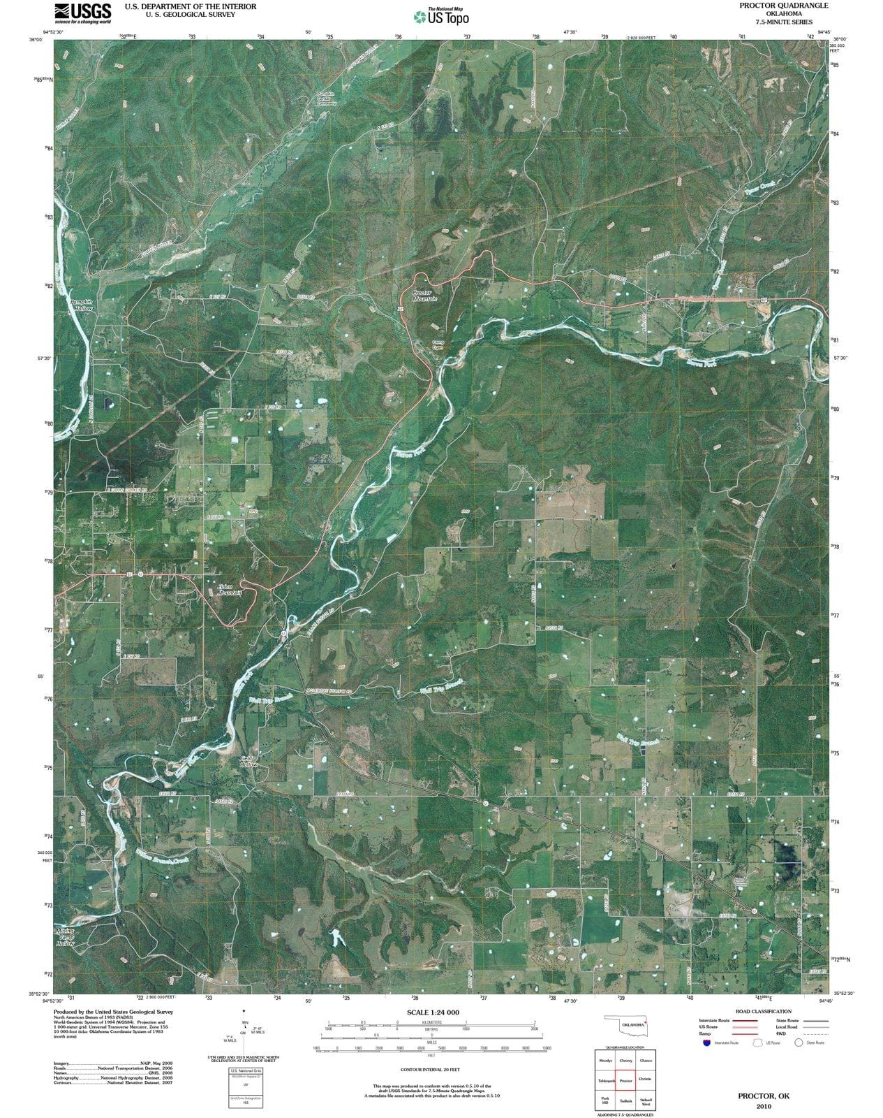 2010 Proctor, OK - Oklahoma - USGS Topographic Map – Historic Pictoric