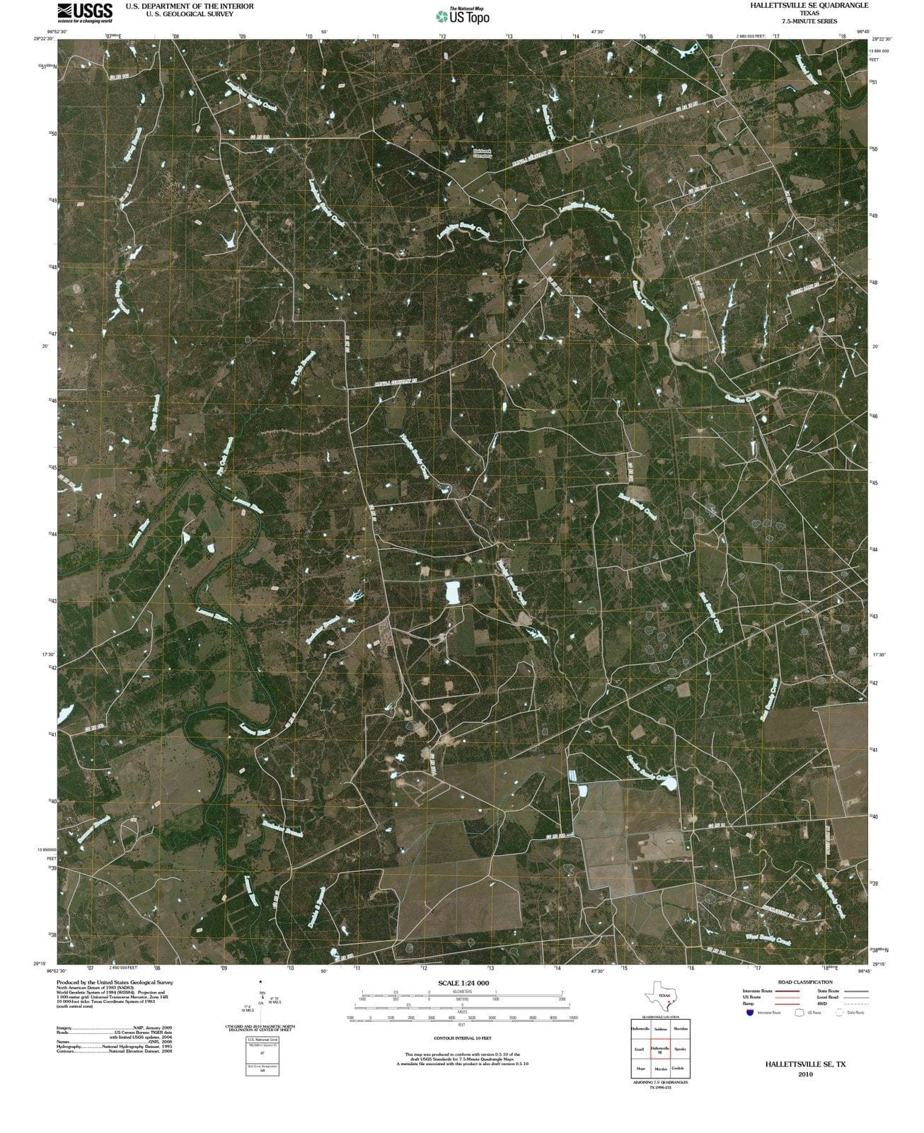 2010 Hallettsville, TX - Texas - USGS Topographic Map – Historic Pictoric