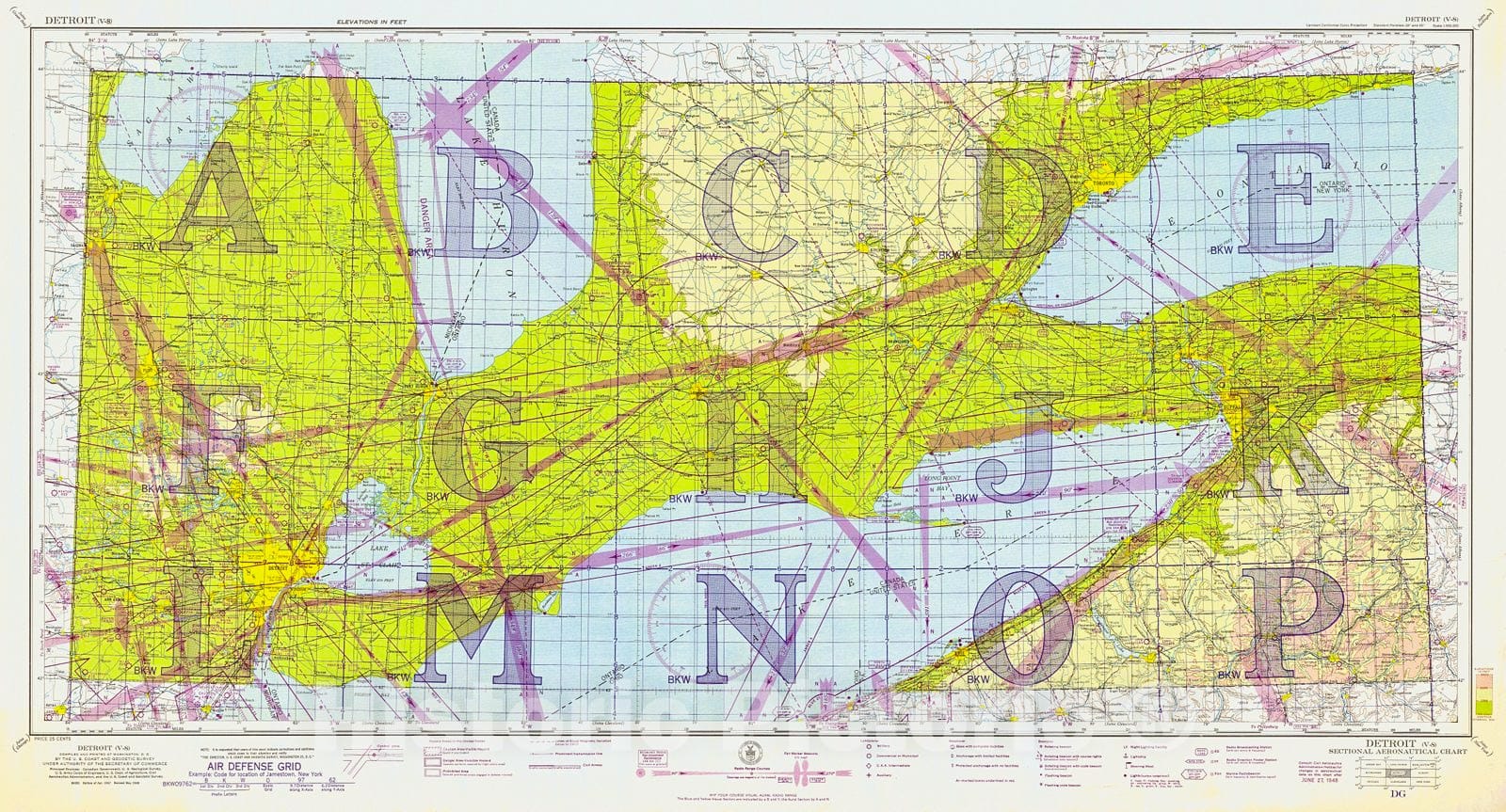 Historic Nautical Map - Detroit (V8), 1948 NOAA Chart - Vintage Wall A ...