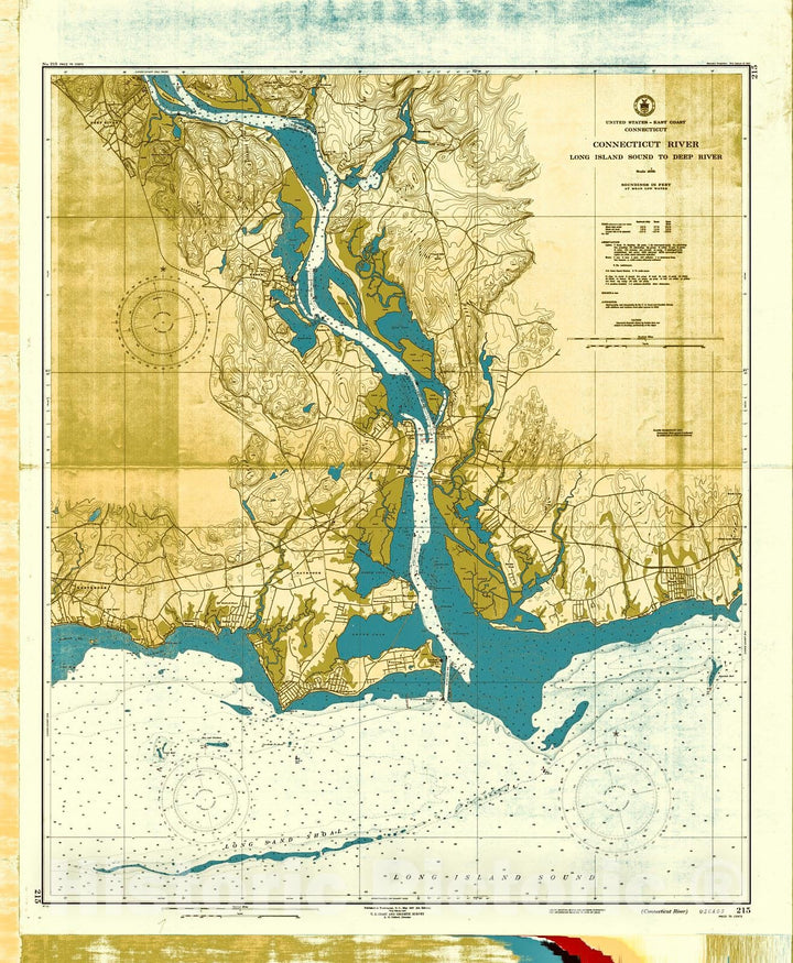 Historic Nautical Map - Conneticut River, 1947 NOAA Chart - Vintage Wa ...