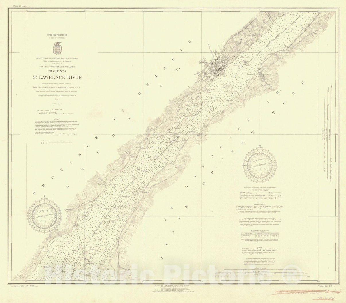 Historic Nautical Map - St. Lawrence River, 1923 NOAA Chart - Vintage ...