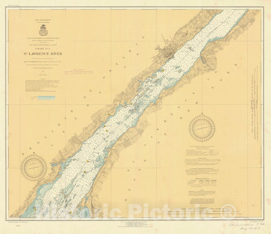 Historic Nautical Map - St. Lawrence River, 1919 NOAA Chart - Vintage ...
