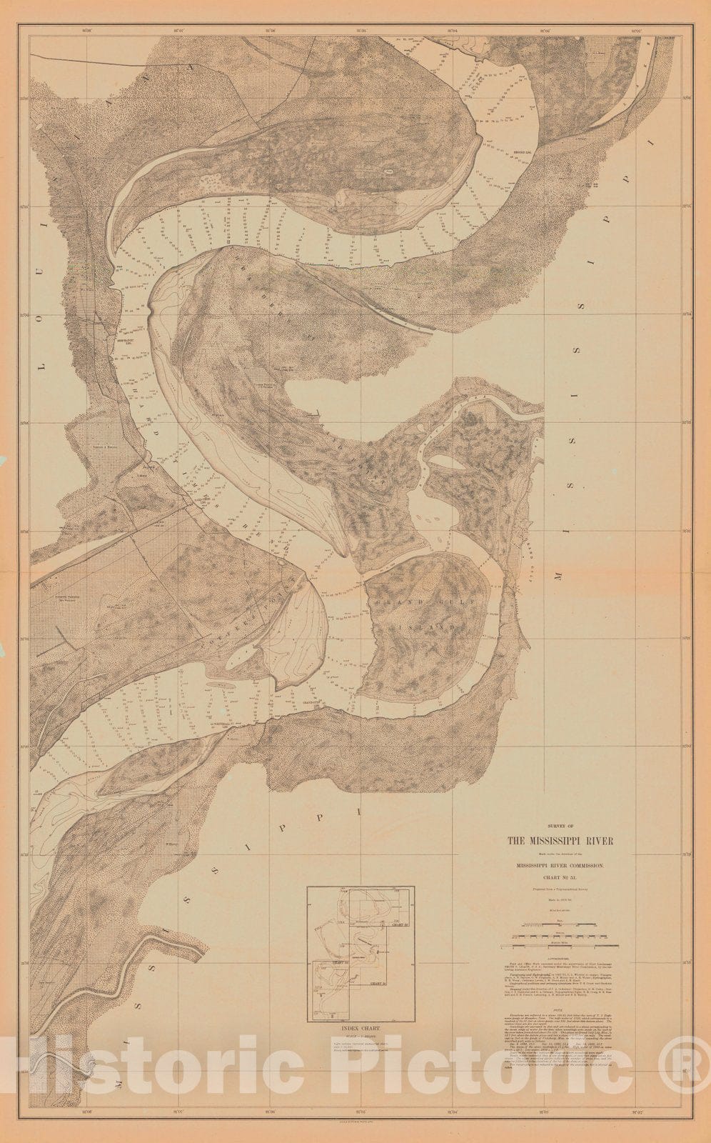 Historic Nautical Map - Survey Of The Mississippi River, 1880 NOAA Cha ...