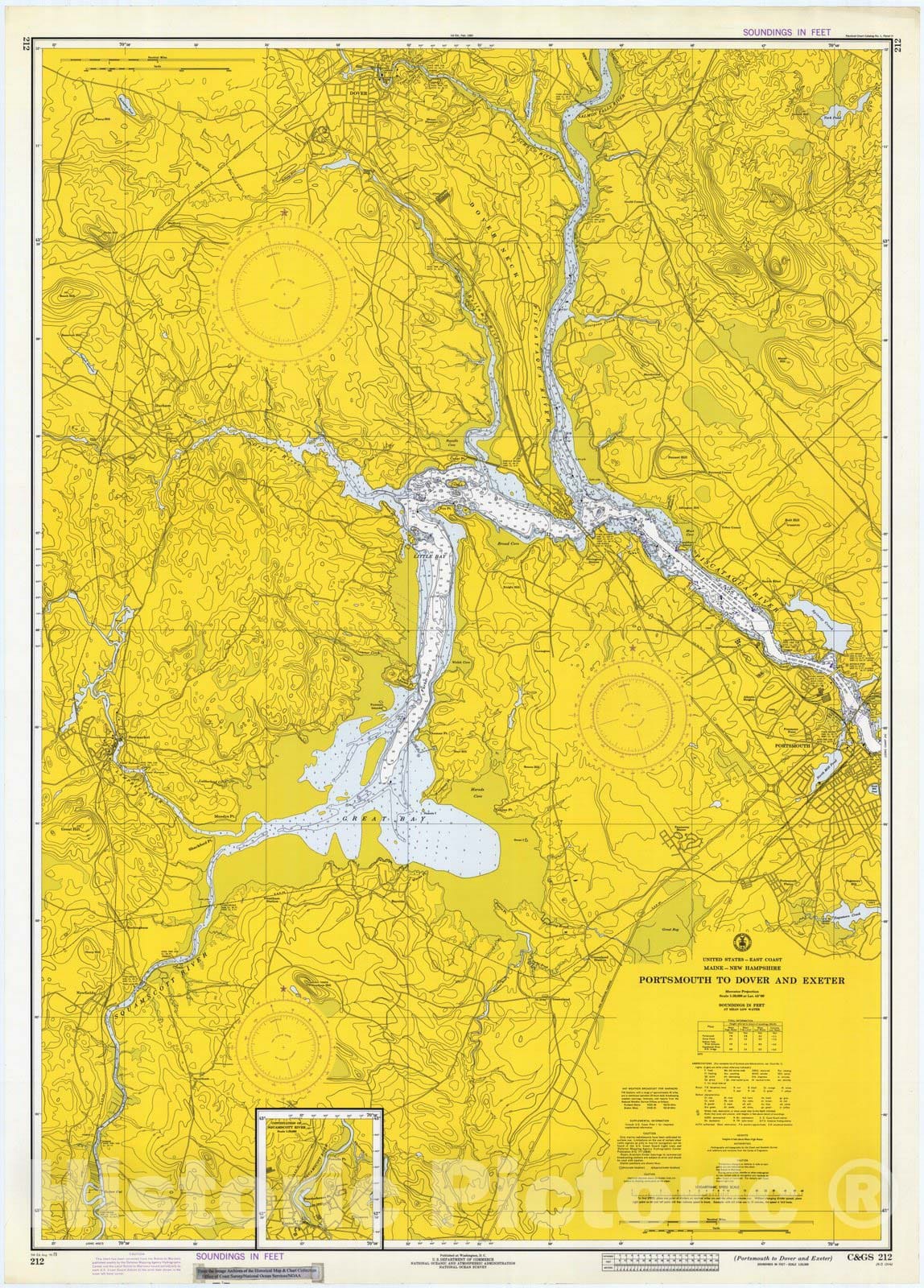 Historic Nautical Map - Portsmouth To Dover And Exeter, Maine - New Ha ...