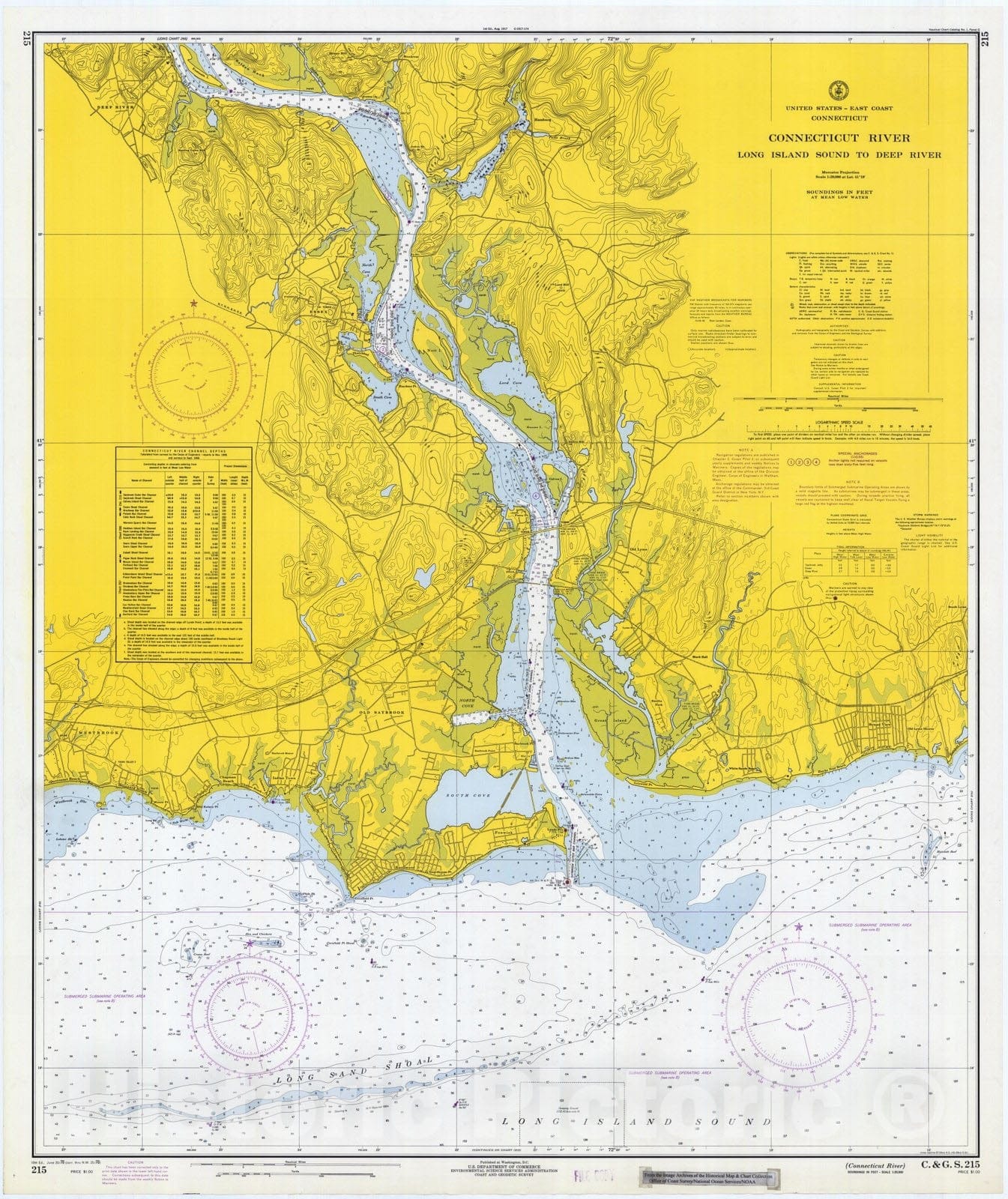 Historic Nautical Map - Connecticut River, 1970 NOAA Chart - Vintage W ...