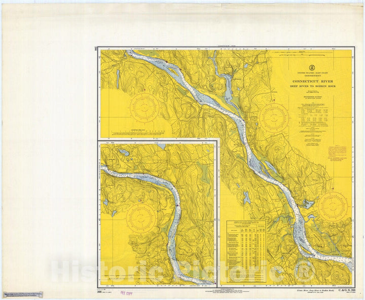 Historic Nautical Map - Conn. River, Deep River To Bodkin Rock, 1966 N ...