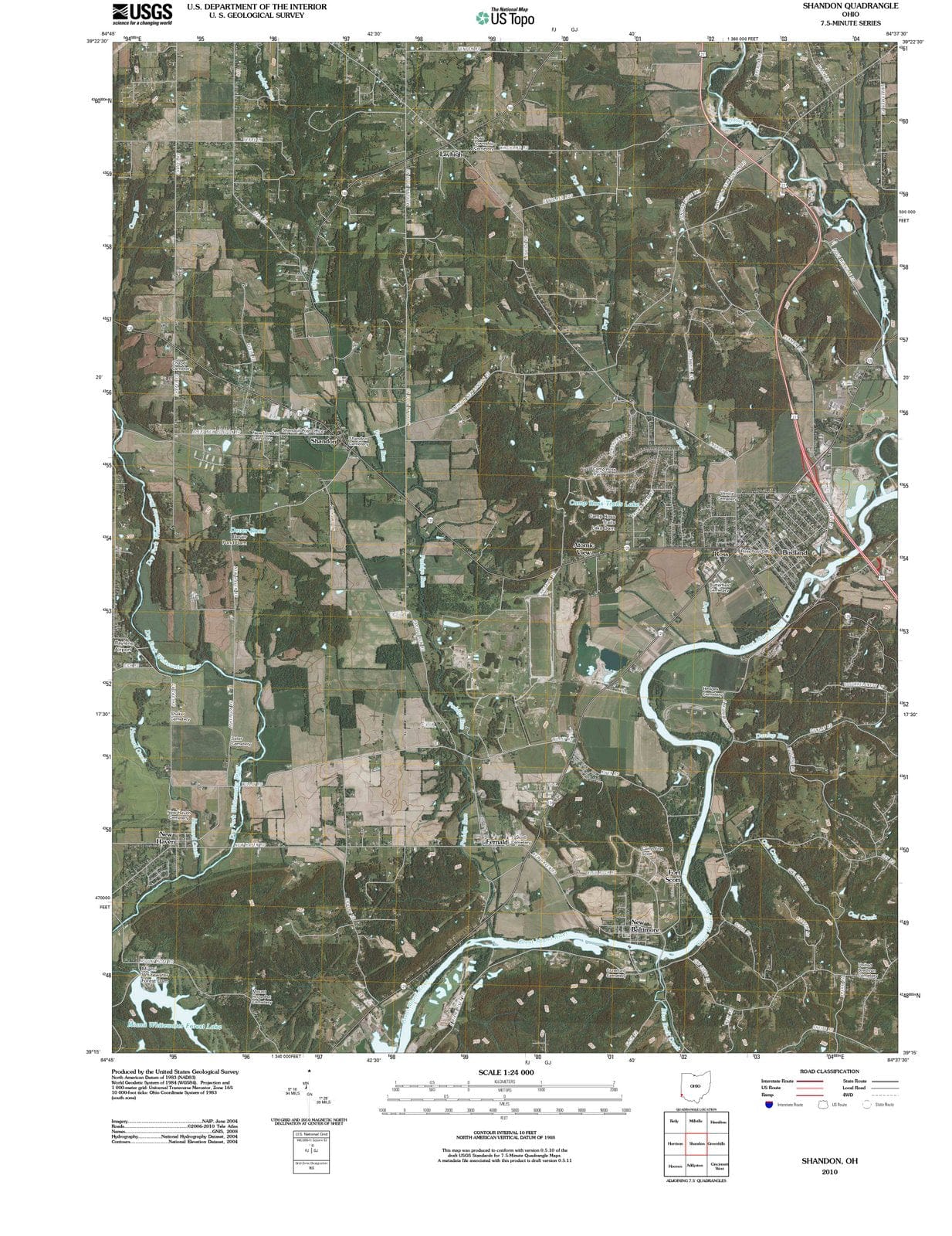 2010 Shandon, OH - Ohio - USGS Topographic Map – Historic Pictoric