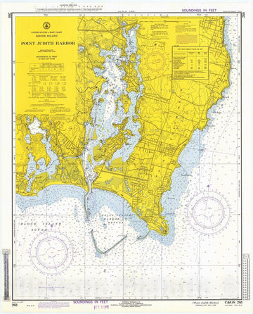 Historic Nautical Map - Point Judith Harbor, 1972 NOAA Chart - Vintage ...