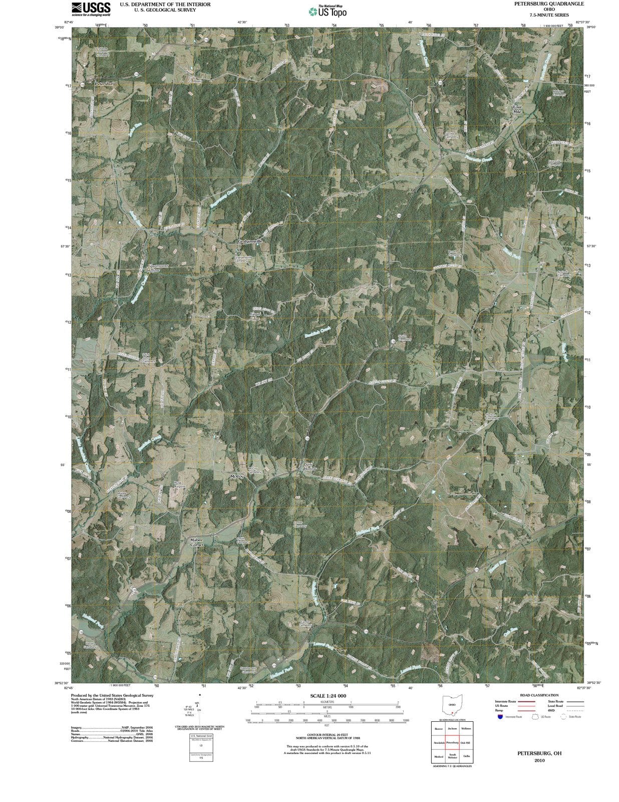 2010 Petersburg, OH - Ohio - USGS Topographic Map – Historic Pictoric