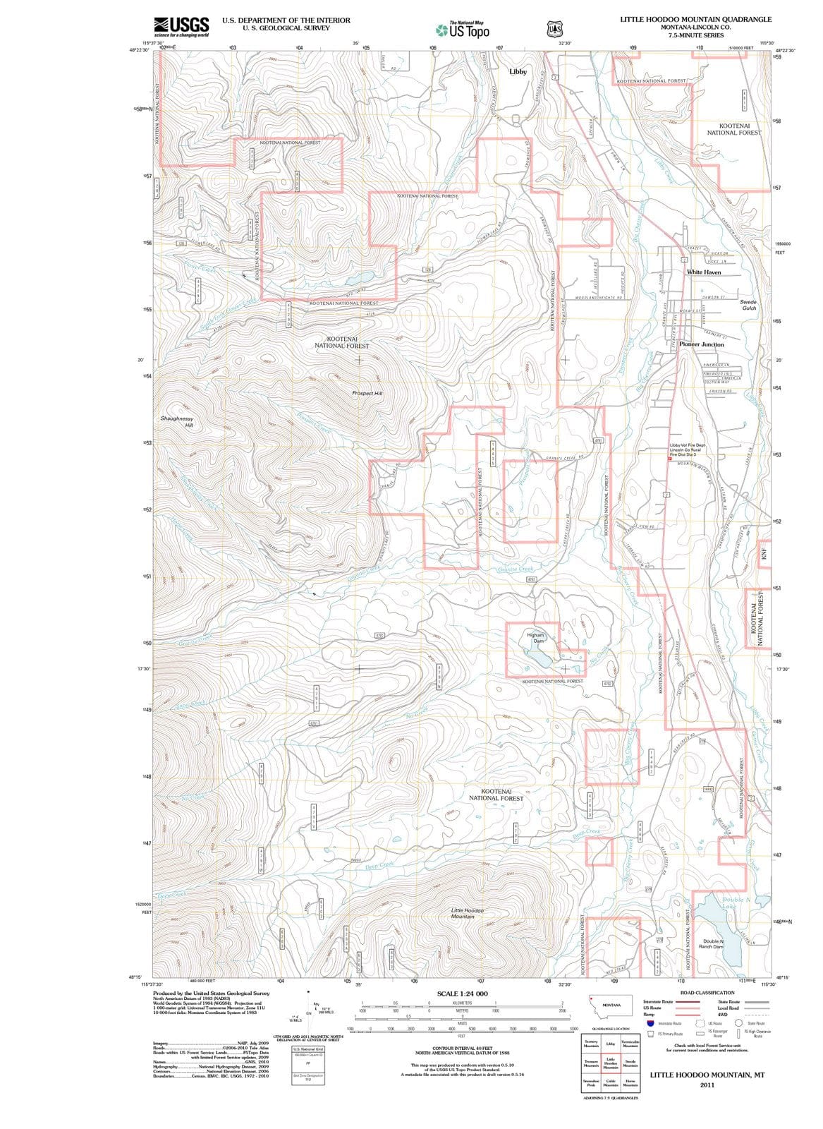 2011 Little Hoodoo Mountain, MT - Montana - USGS Topographic Map ...