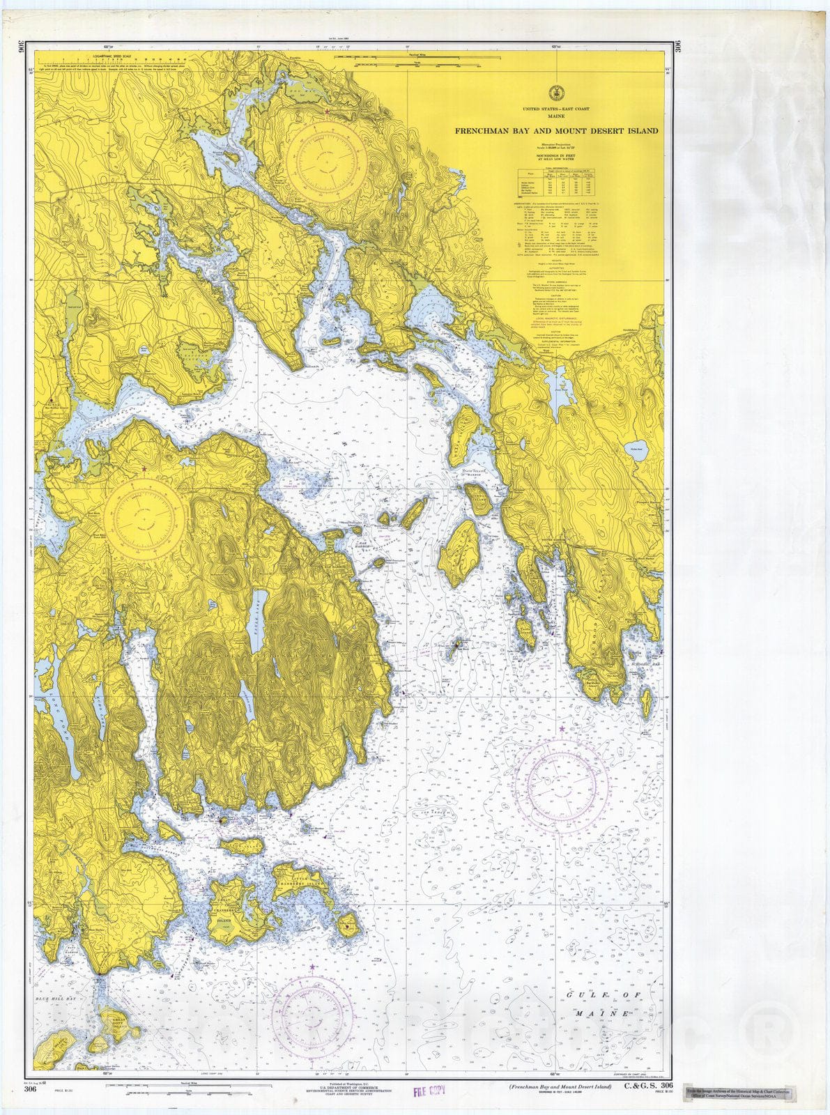 Historic Nautical Map - Frenchman Bay And Mount Desert Island, 1968 NO ...