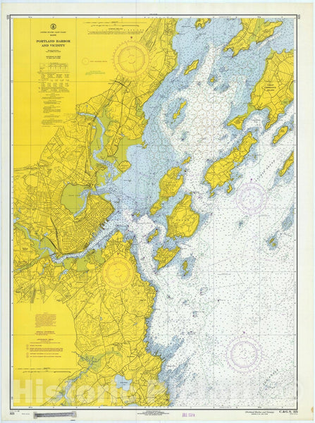 Historic Nautical Map - Portland Harbor And Vicinity, 1968 NOAA Chart ...