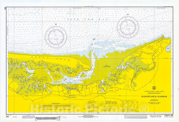 Historic Nautical Map - Barnstable Harbor, 1971 NOAA Chart - Vintage W ...