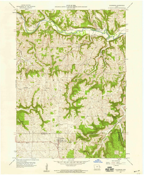 1957 Colesburg, IA - Iowa - USGS Topographic Map - Historic Pictoric