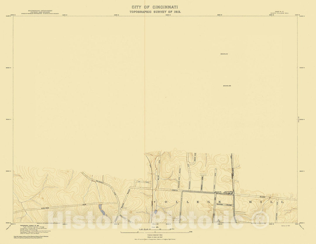 Historic Nautical Map - City Of Cincinnati, Sheet 37, 1912 NOAA Topogr ...