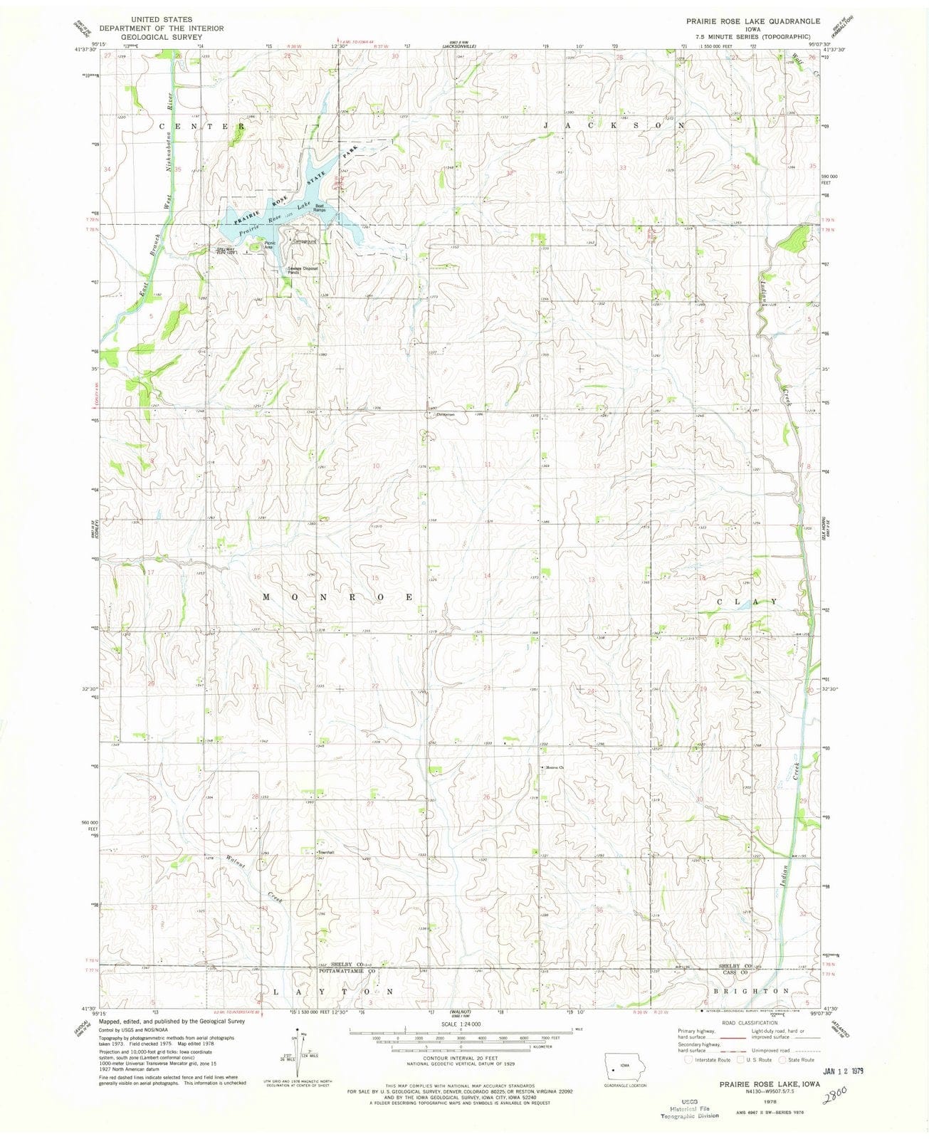1978 Prairie Rose Lake, IA - Iowa - USGS Topographic Map – Historic ...