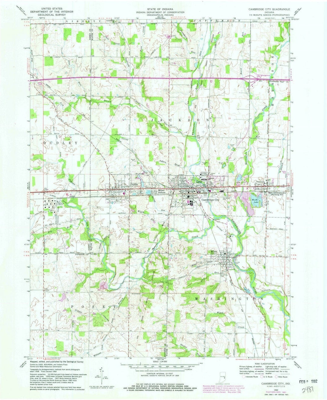 1960 Cambridge City, in - Indiana - USGS Topographic Map – Historic ...